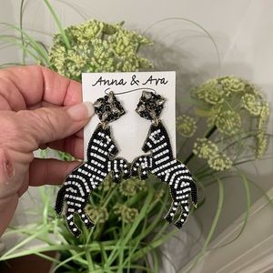 Anna & Ava | Jewelry | Ava Anna Large Black White Zebra Beaded Earrings ...